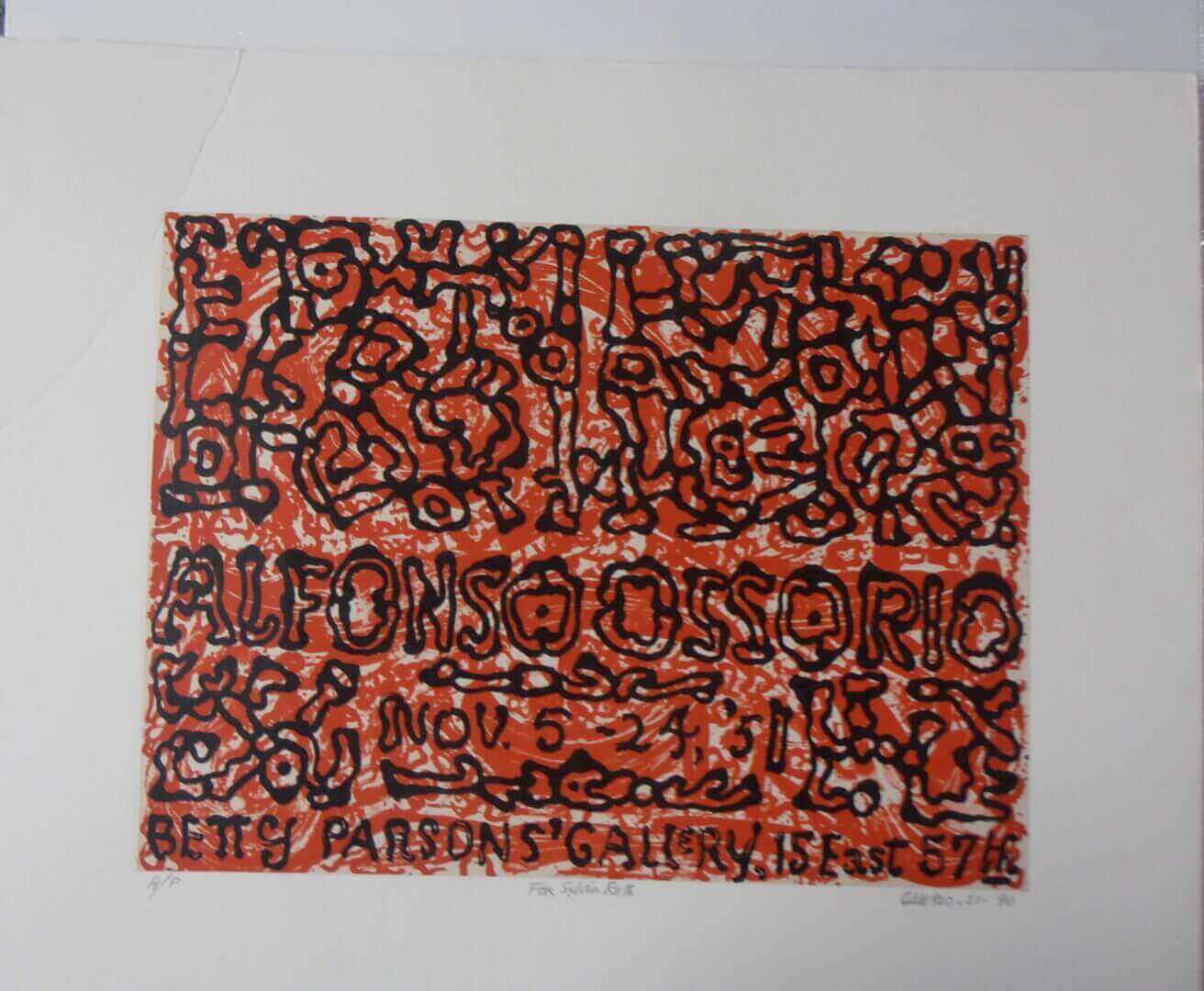 Alfonso Ossorio, Exhibition Poster Betty Parsons - Chelsea Art Group ...